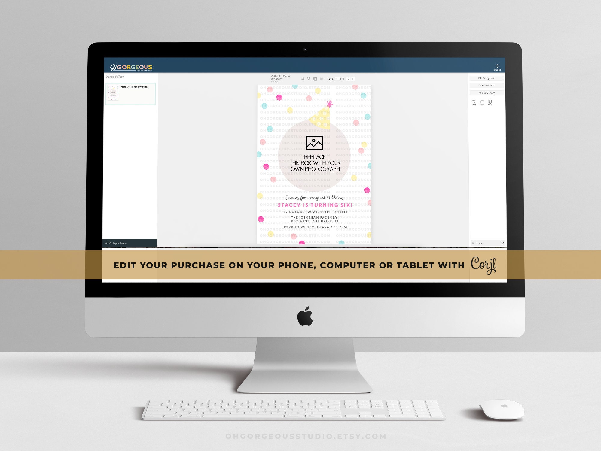 Editable Birthday Invitation Photo Invite Editable Template - Etsy