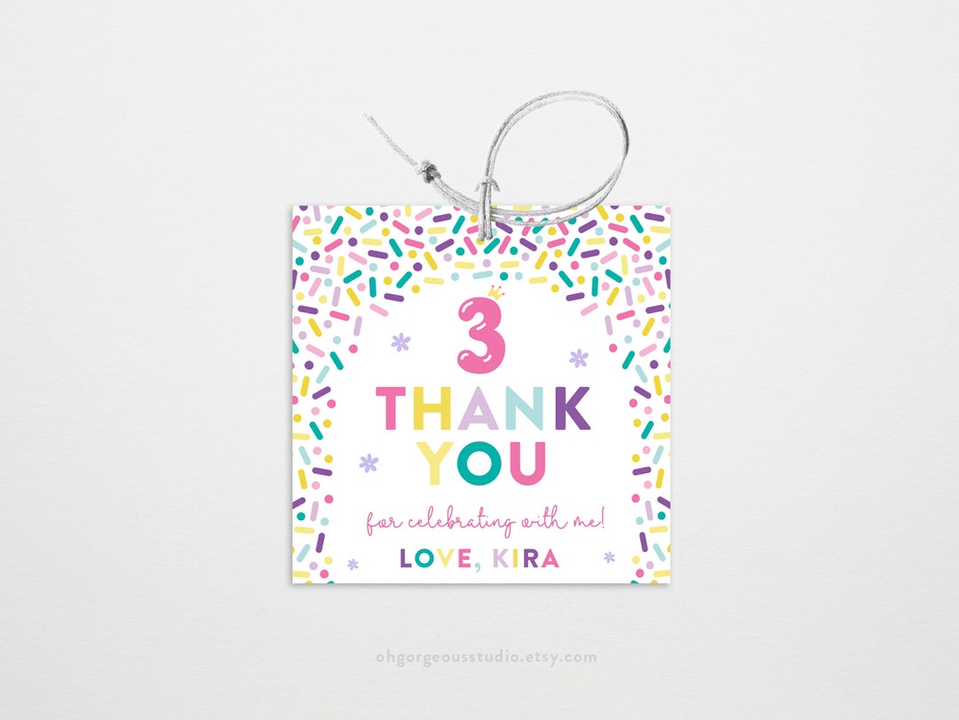 Confetti Birthday Favor Tag | Editable Hang Tag, Printable Gift Tag ...