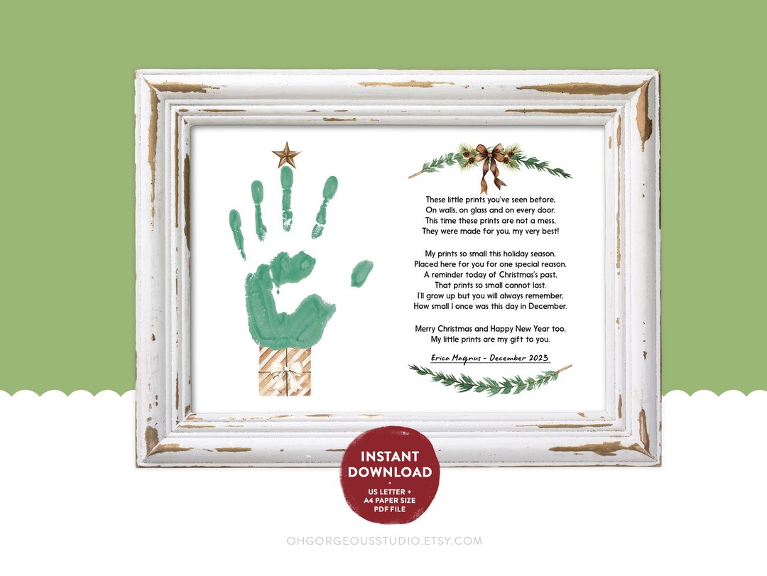 Christmas Tree Handprint Art: DIY Keepsake Gift (digital Download) - Etsy