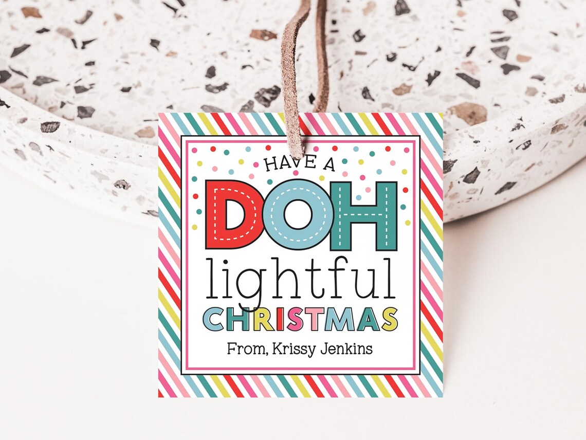 Playdough Christmas Gift Tag | Teacher Student Classroom (digital ...