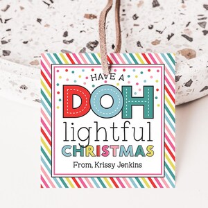 Printable DOH Lightful Christmas Playdough Gift Tag | Christmas Holiday ...