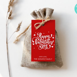Printable Happy Valentine's Day Gift Tag Valentine's Day Label, Kid ...