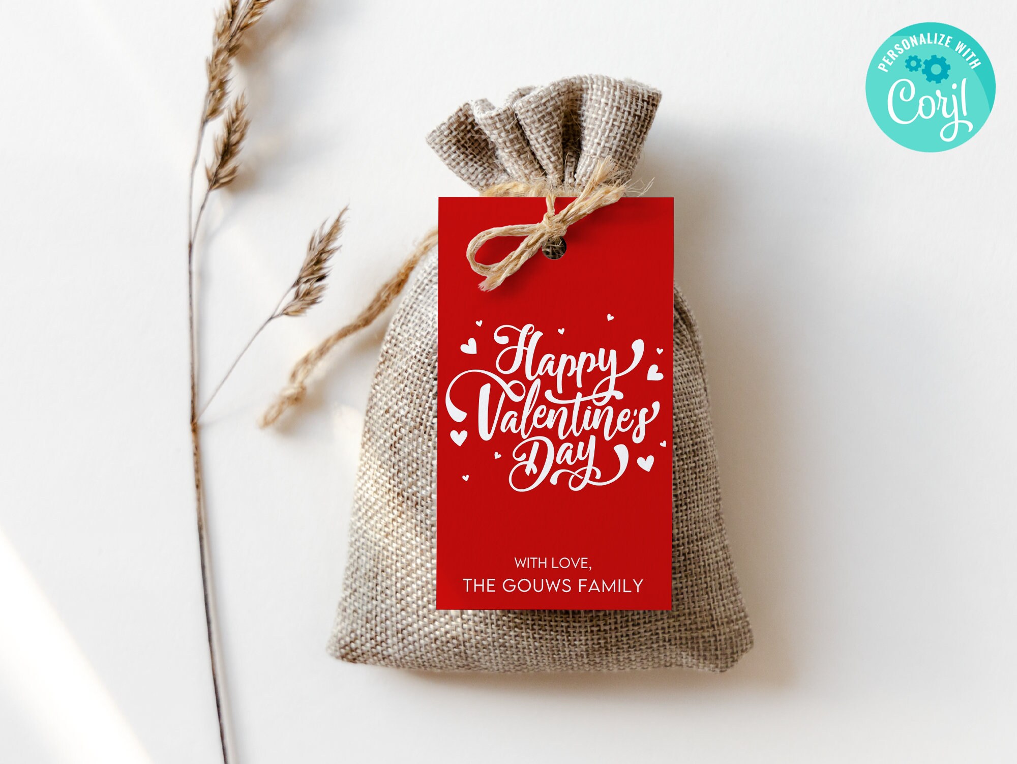 Printable Happy Valentine's Day Gift Tag Valentine's Day Label, Kid ...