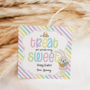 Printable Easter Bunny Gift Tag | A Little Treat for Somebunny Sweet ...