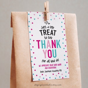 Printable Thank You Gift Tag: Editable Employee Appreciation (PDF) - Etsy