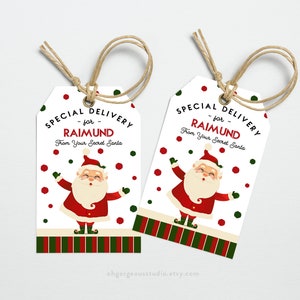 Secret Santa Gift Tag Template Printable Kris Kringle Gift Tags ...