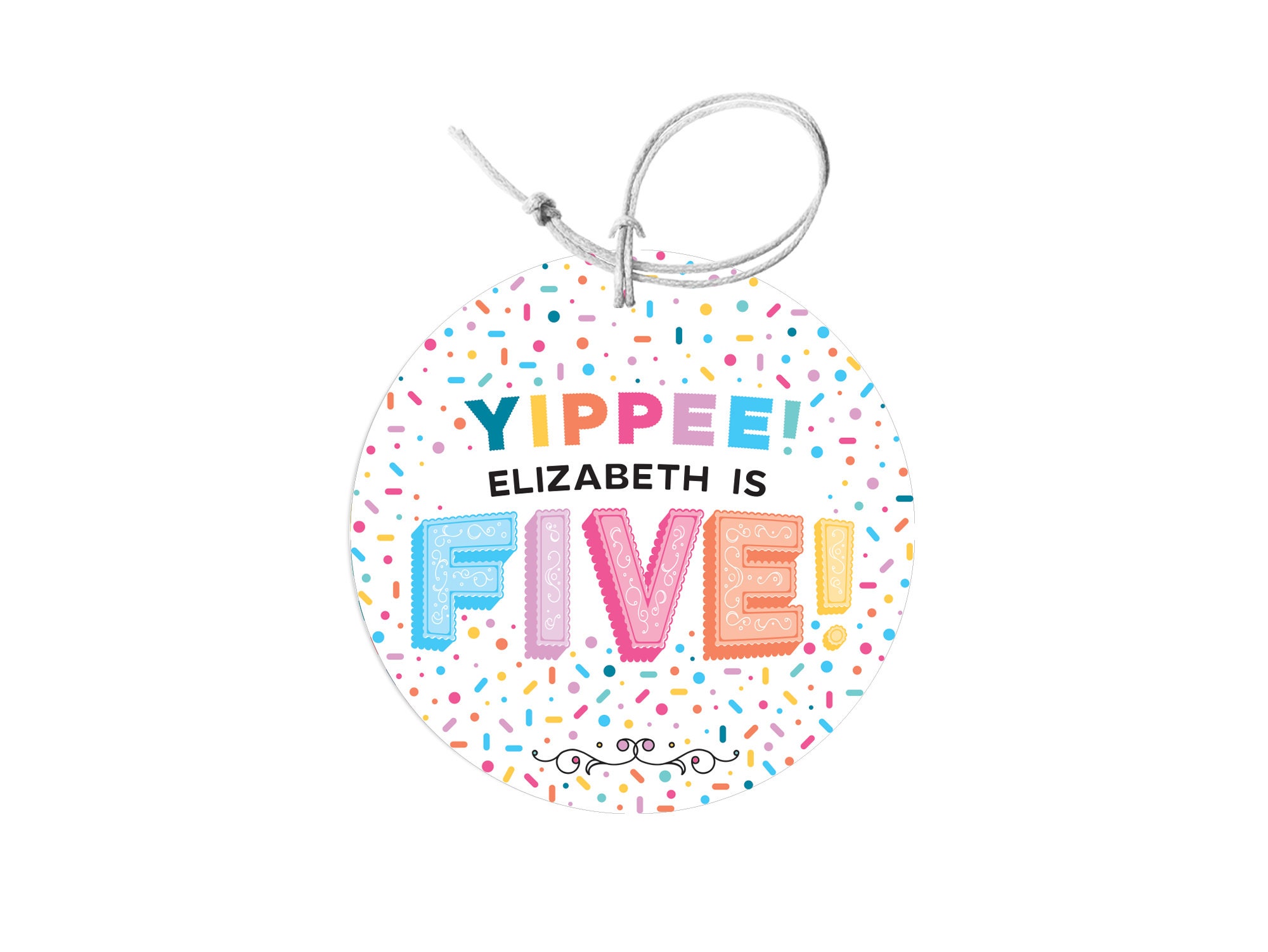 Yippee I'm Five Custom Sticker Template, Editable Tag for Treat Packs ...
