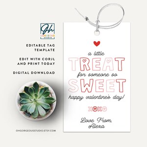 Printable Valentine's Day Gift Tag A Little Treat for Someone Sweet ...