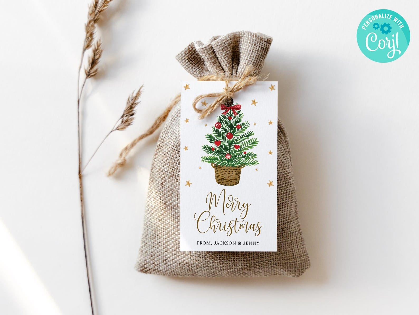 Christmas Tree Gift Tag Template: Printable Holiday Favor (digital) - Etsy