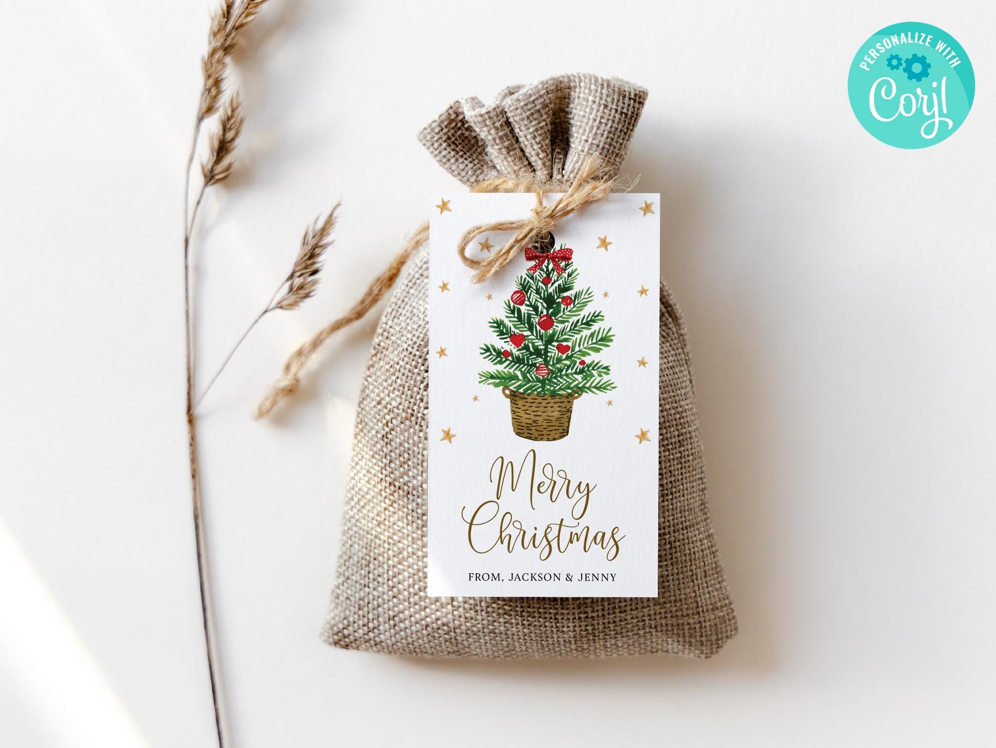 Christmas Tree Gift Tag Template: Printable Holiday Favor (digital) - Etsy