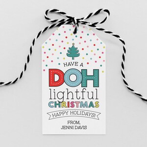 Printable DOH Lightful Christmas Playdough Gift Tag | Christmas Holiday ...