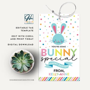 Printable Kids Easter Bunny Tag Template | You Are Some Bunny Special ...