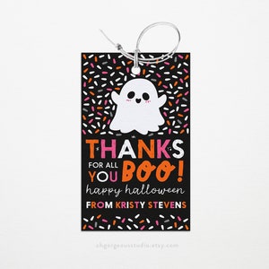 Printable Thanks for All You Boo Halloween Gift Tag | Halloween Thank ...