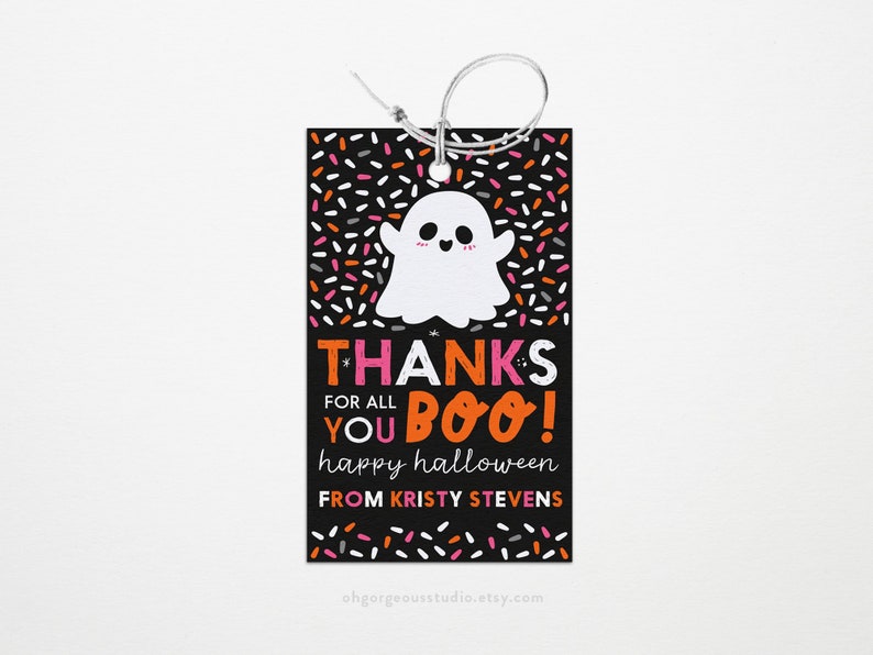 Printable Halloween Gift Tag | Thanks for All You Boo, Editable ...
