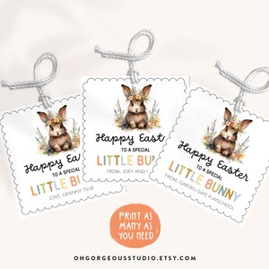 Kids Easter Basket Gift Tag | Happy Easter to A Special Little Bunny ...