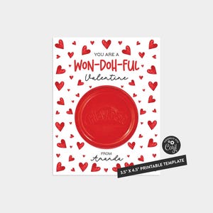 Printable Valentine Play Dough Card: Editable Template (digital ...