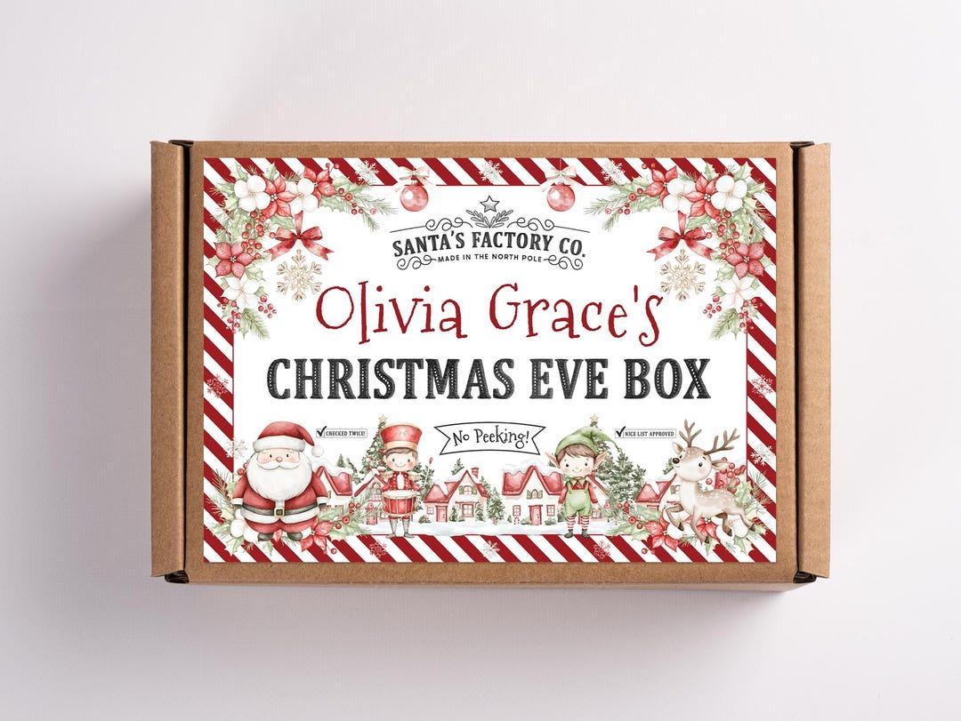 Editable Santa Special Delivery Christmas Eve Box Label (digital ...