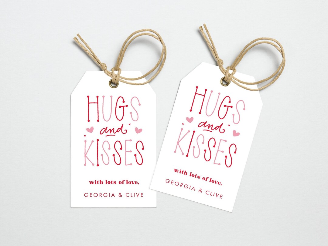 Happy Valentine's Day Tag Printable | Hugs and Kisses Valentine ...