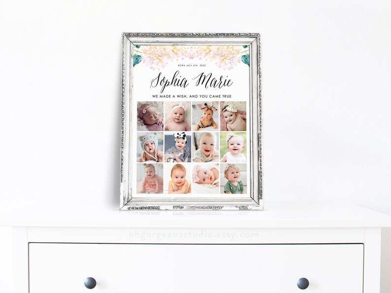 Baby Photo Collage Template Printable Photo Collage Gift for - Etsy