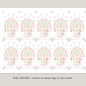 Boho Daisy Birthday Tag | Editable Hang Tag, Printable Gift Tag, Party ...