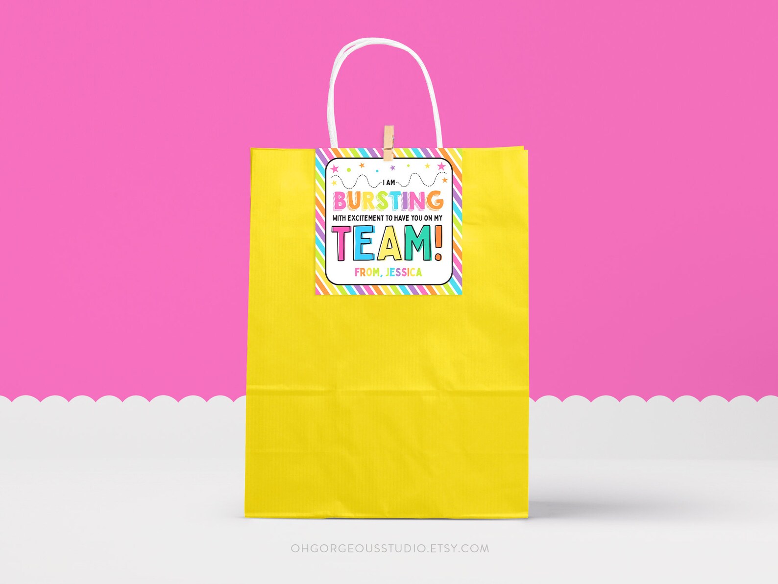 Back to School Gift Tag: Team Teacher Staff (corjl Editable, PDF) - Etsy