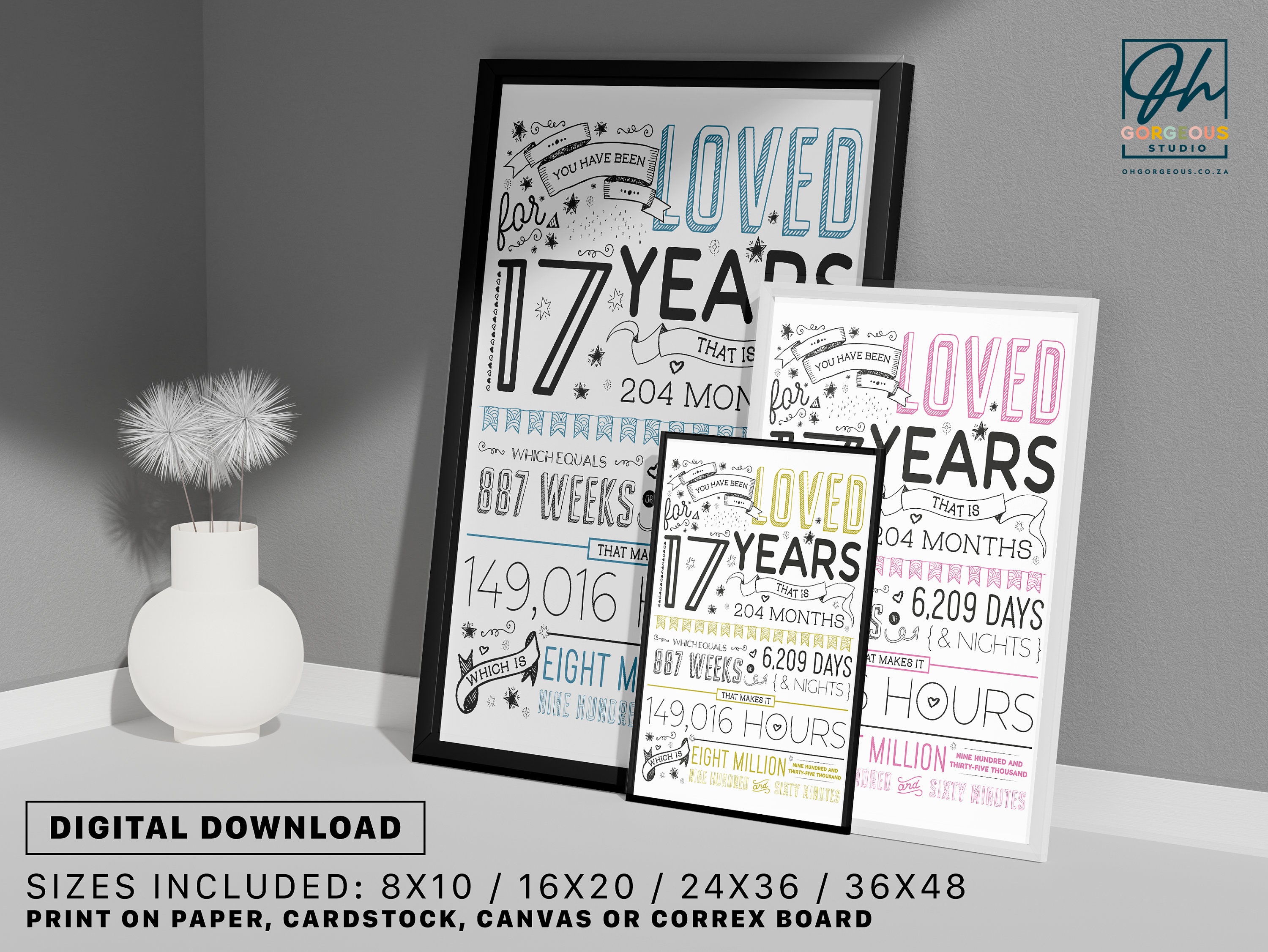 You Have Been Loved for 17 Years Sign 17th Birthday Sign - Etsy