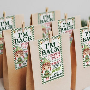 Elf I Am Back Gift Tags | Christmas Elf Tradition Printable Gift Tag ...