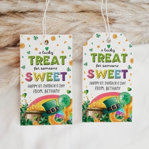 Printable St. Patrick's Day Treat Tag: Editable Favor Label (PDF) - Etsy