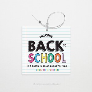 Back to School Printable Gift Tag | Welcome Back Tag for Students ...
