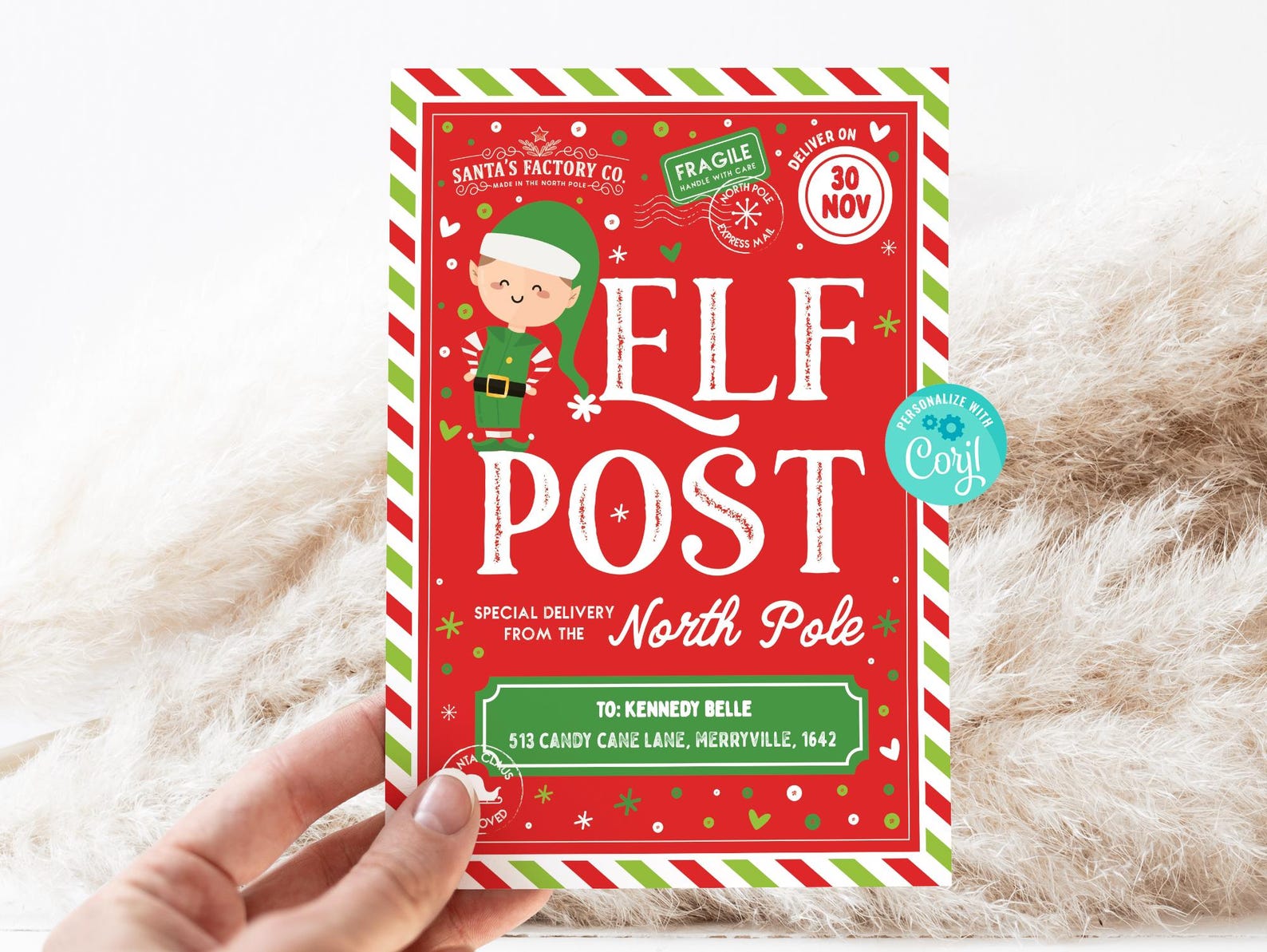 Elf Mail Shipping Label: Special Delivery Box (instant Download) - Etsy
