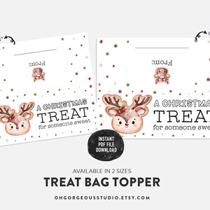 Printable Christmas Reindeer Treat Bag Topper: Holiday Class Gift ...