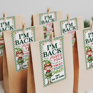 Elf I Am Back Gift Tags Christmas Elf Tradition Printable Gift Tag, Elf ...