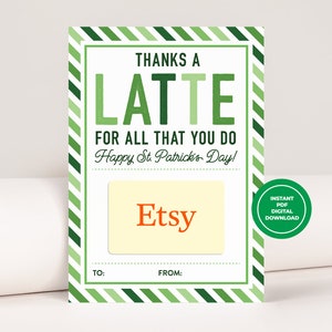 St. Patrick's Day Teacher Appreciation Gift Card Holder Template ...