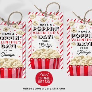 Printable Have a Popping Valentine's Day Card | Popcorn Valentine Tag ...