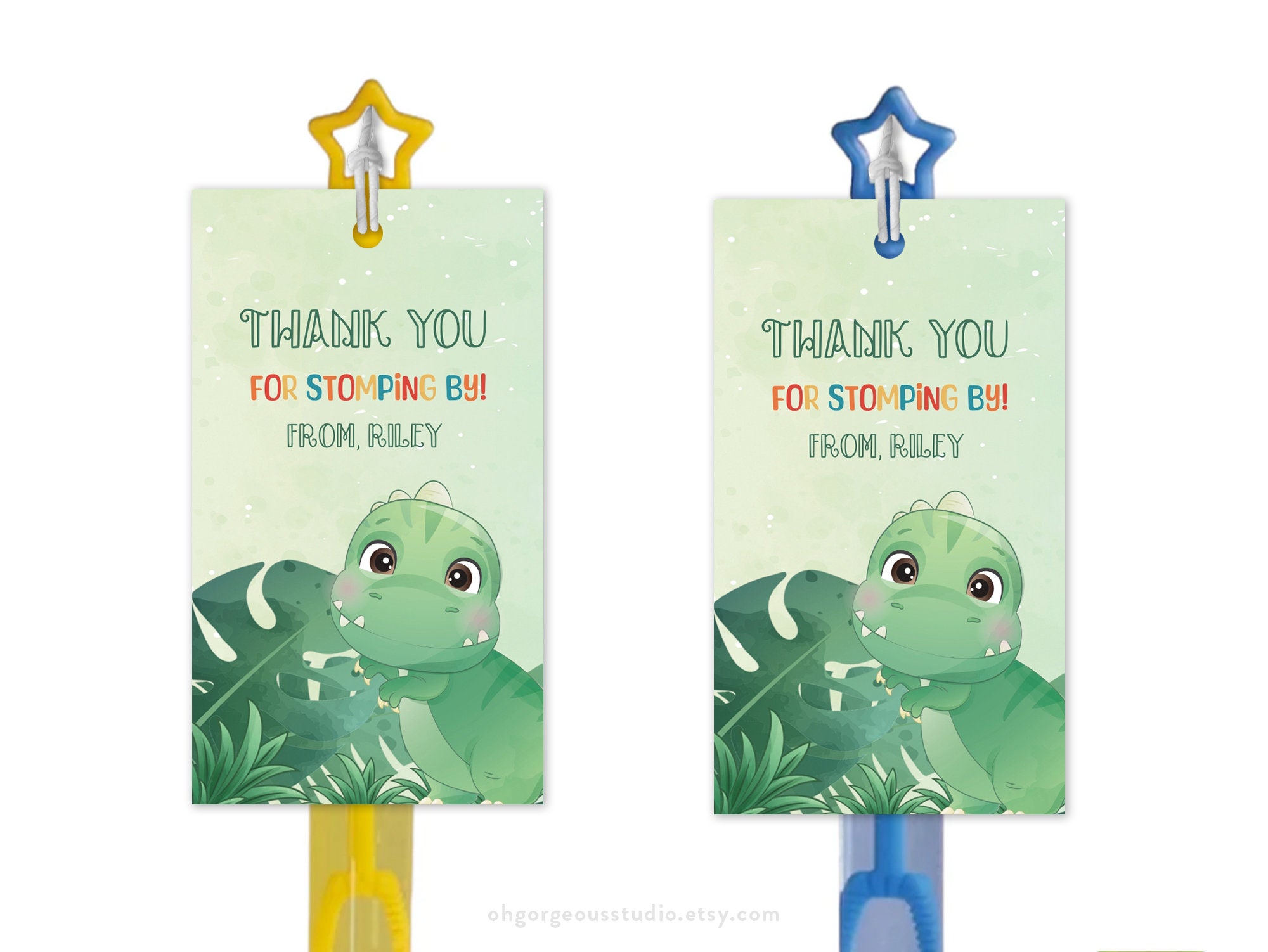 Editable Dinosaur First Birthday Tag Instant Digital - Etsy