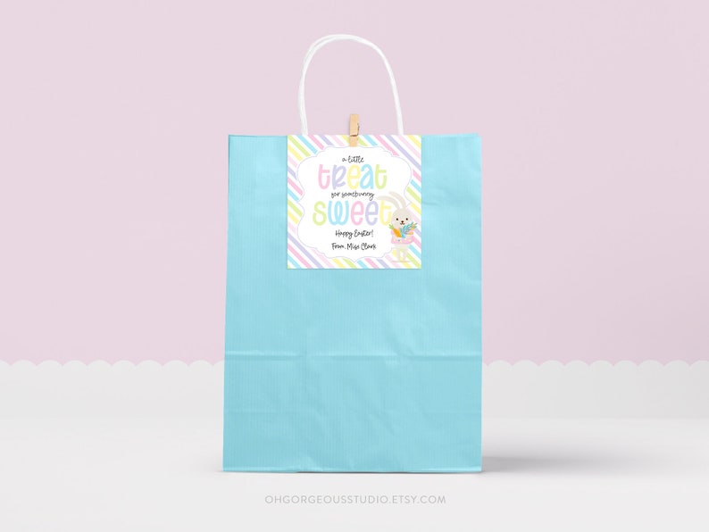 Printable Easter Bunny Gift Tag A Little Treat for Somebunny Sweet ...