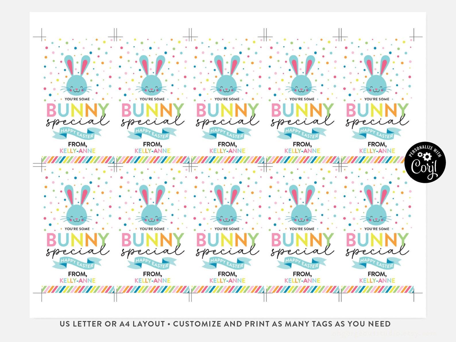 Printable Kids Easter Bunny Tag Template You Are Some Bunny Special ...