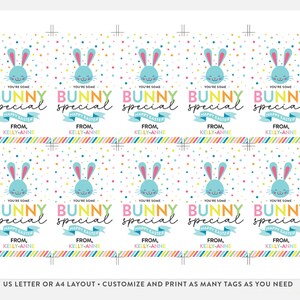 Printable Kids Easter Bunny Tag Template | You Are Some Bunny Special ...