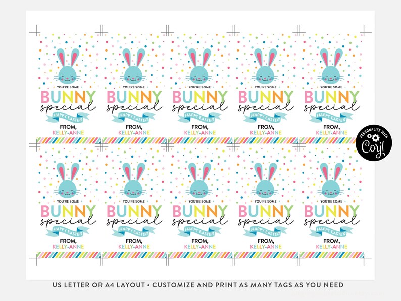 Printable Kids Easter Bunny Tag Template You Are Some Bunny Special ...