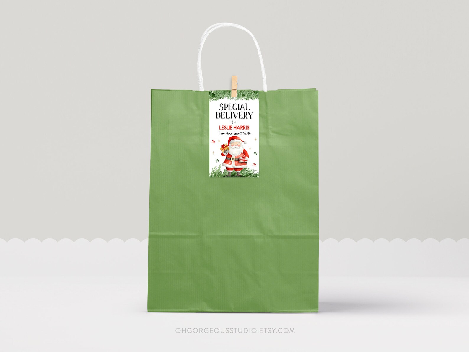 Secret Santa Gift Tag Template Printable Kris Kringle Gift Tags ...