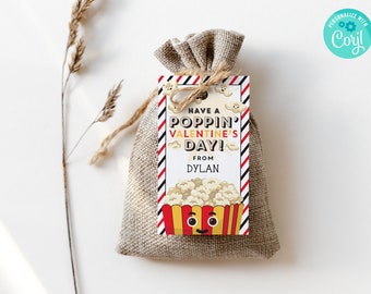 Printable Have a Popping Valentine's Day Card, Popcorn Valentine Tag ...