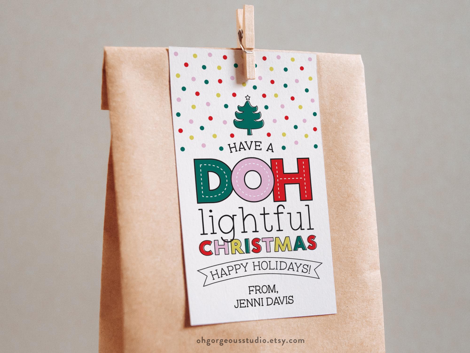 Christmas Playdough Gift Tag: DOH Lightful Printable (PDF) - Etsy