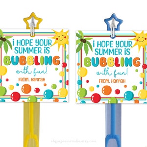 End of School Bubble Tag | Bubble Tag for Summer, Classmate Gift Tag ...