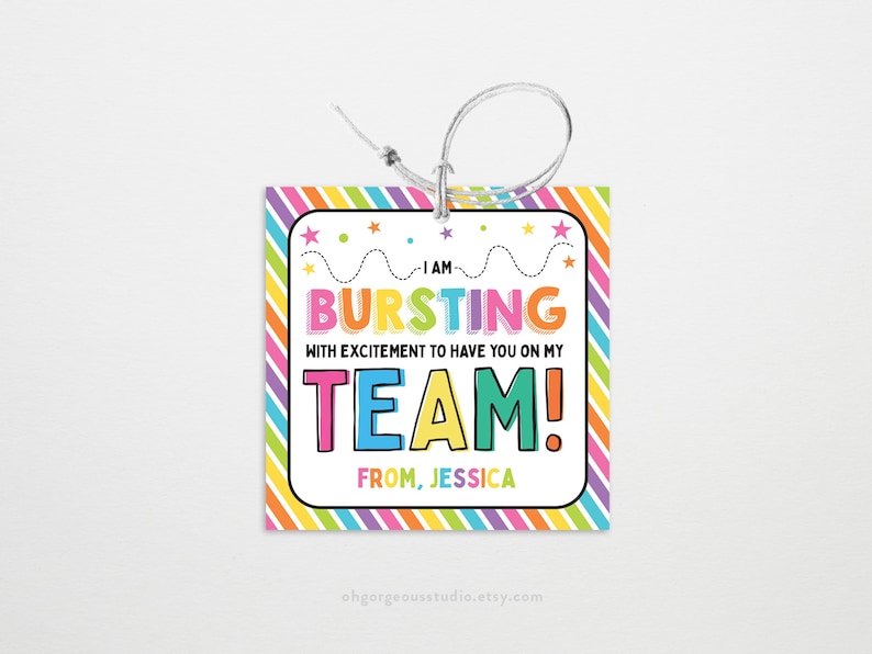 Back to School Gift Tag: Team Teacher Staff (corjl Editable, PDF) - Etsy
