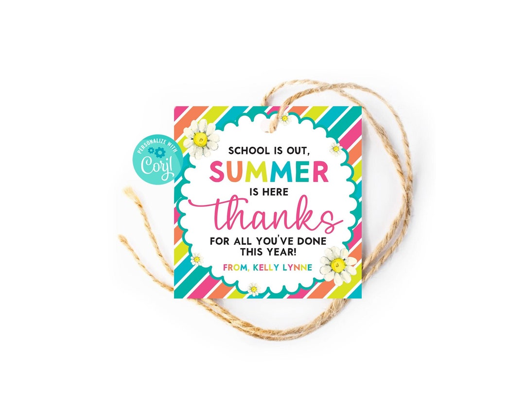Teacher Appreciation Gift Tag | Summer Break Thanks for All You Do ...