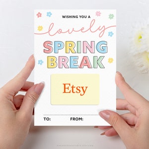 Teacher Appreciation Spring Break Gift Card Holder (PDF) - Etsy