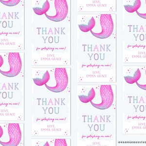 Mermaid Birthday Tag | Under the Sea, Pink Mermaid Party Decor ...