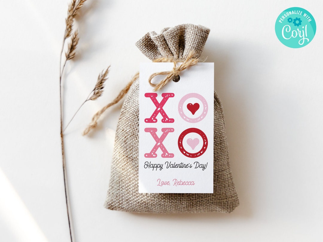 Printable Valentine's Day Gift Tag | XOXO Valentine's Favor Tag ...