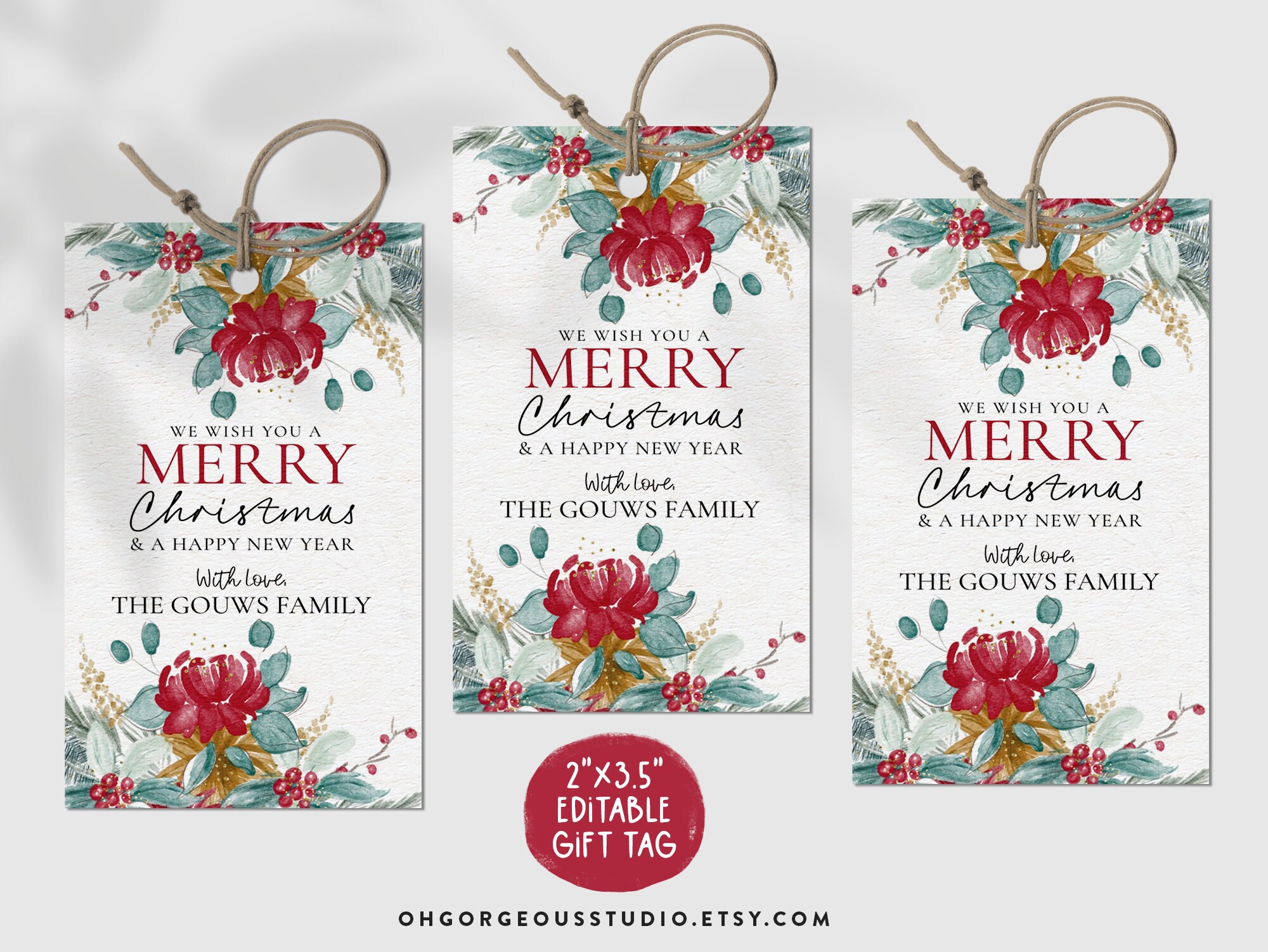 Merry Christmas Gift Tag Printable Printable Christmas Gift Tag ...
