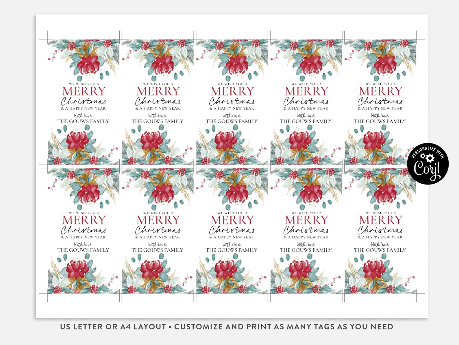 Merry Christmas Gift Tag Printable Printable Christmas Gift Tag ...